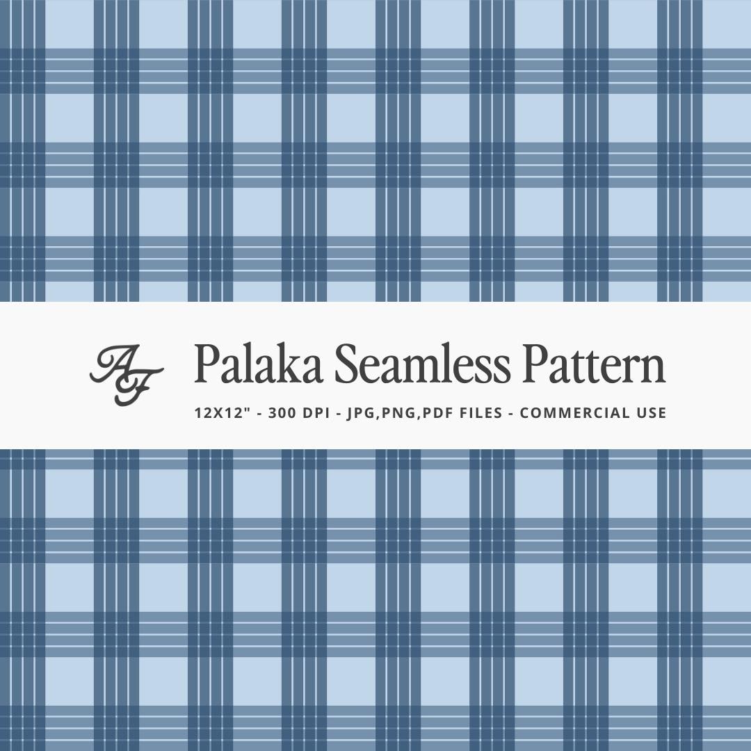 Palaka Seamless Pattern - Sky Blue, Hawaiian Print, Repeat Background ...