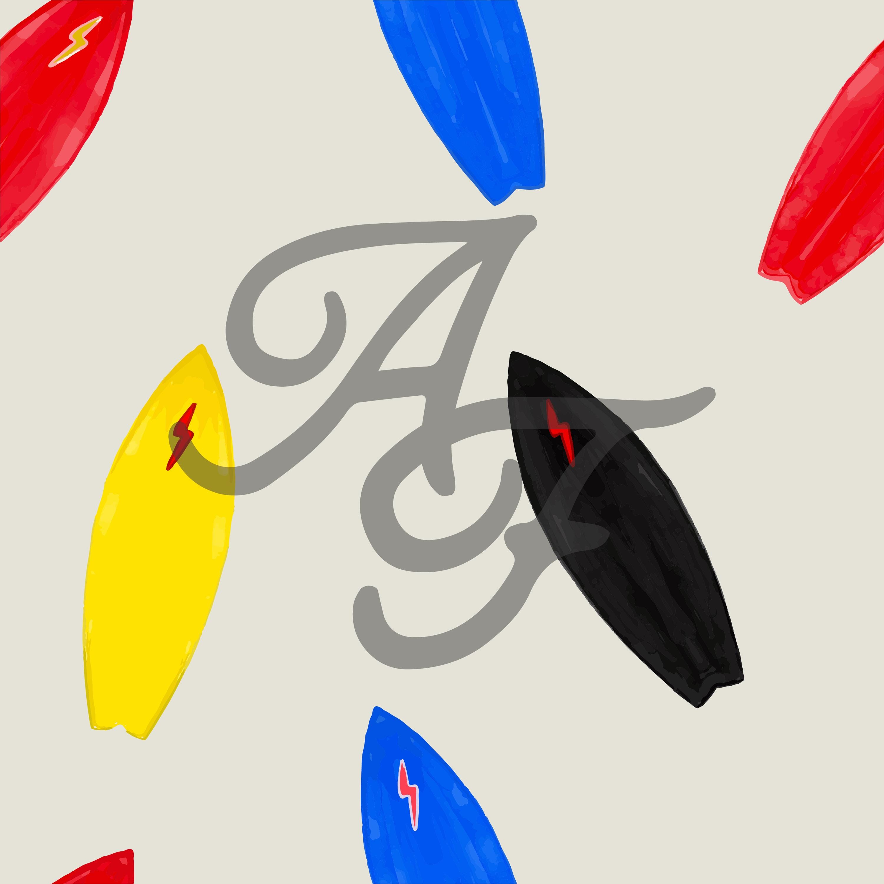 Surfboard Seamless Pattern - Colorful Retro Board, Repeat Background ...