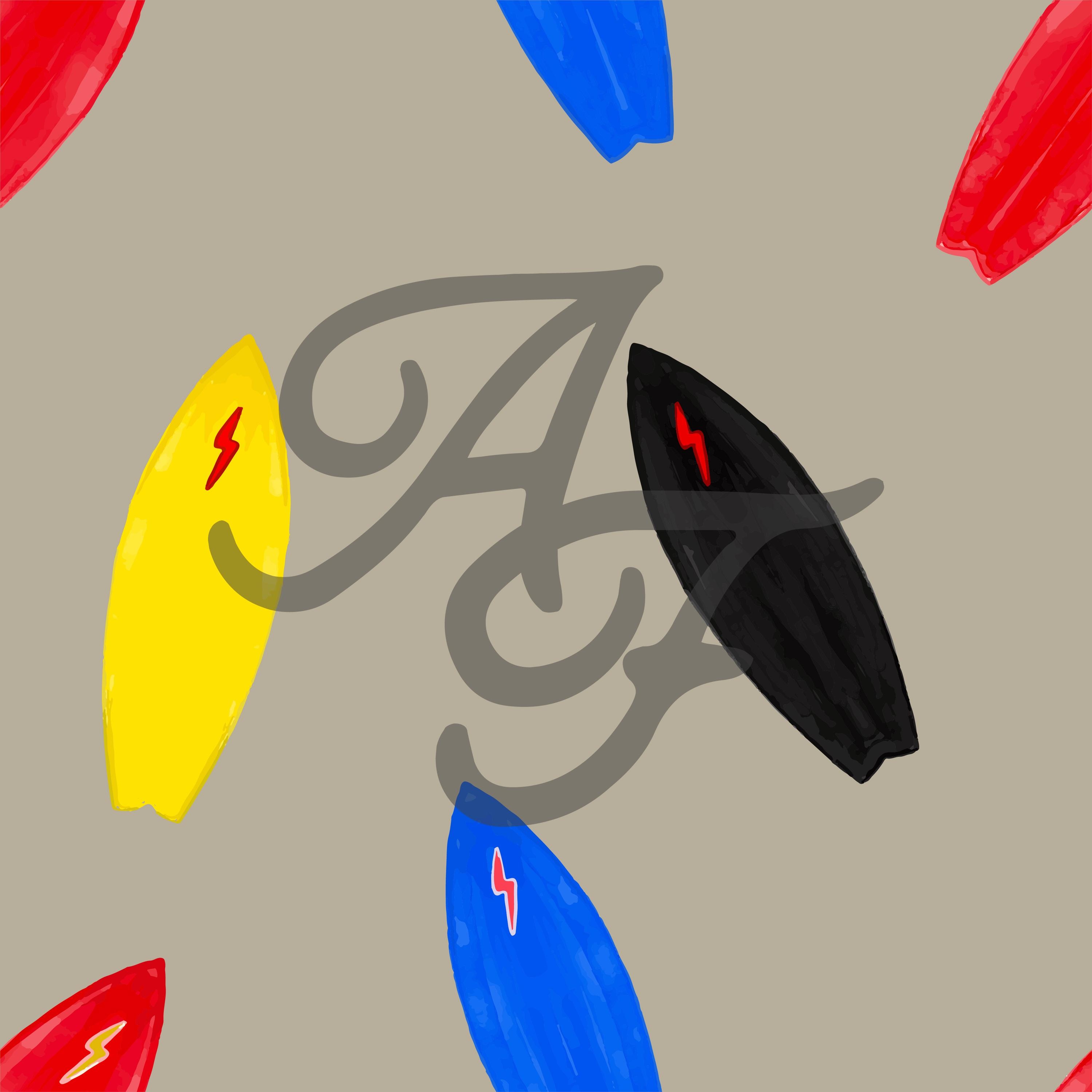 Surfboard Seamless Pattern - Colorful Retro Board, Repeat Background ...