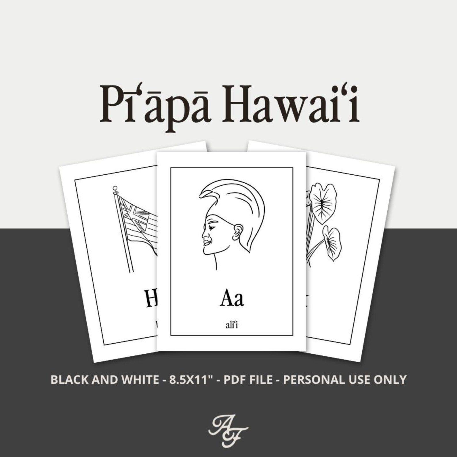Hawai‘i Pī‘āpā Printable - Hawaiian Alphabet Coloring Page, ʻŌlelo ...