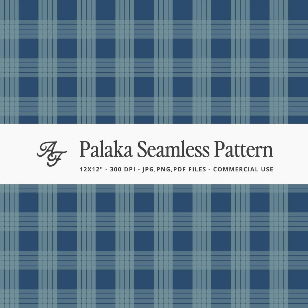 Palaka Seamless Pattern - Ocean Teal, Hawaiian Print, Repeat Background ...
