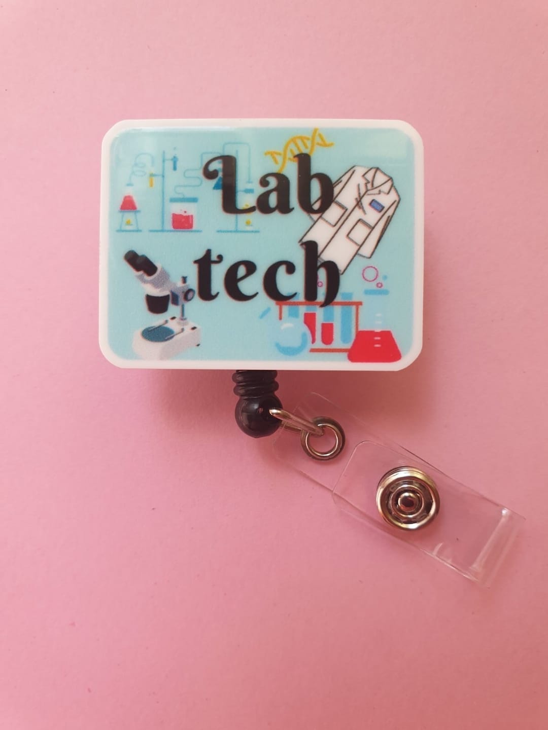 Lab Scientist Card Holder, Lab Tech Badge Reel, Lab Tech Gift ...