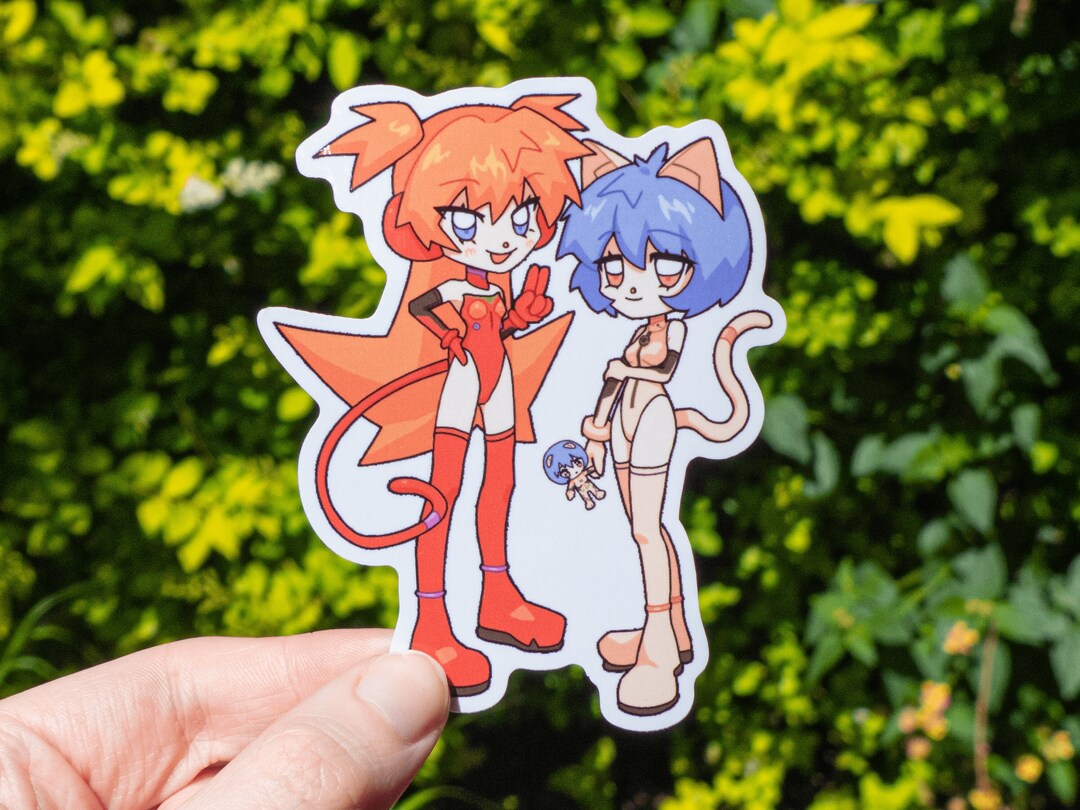 Evangelion Rei + Asuka 3.5" Vinyl Sticker - Etsy