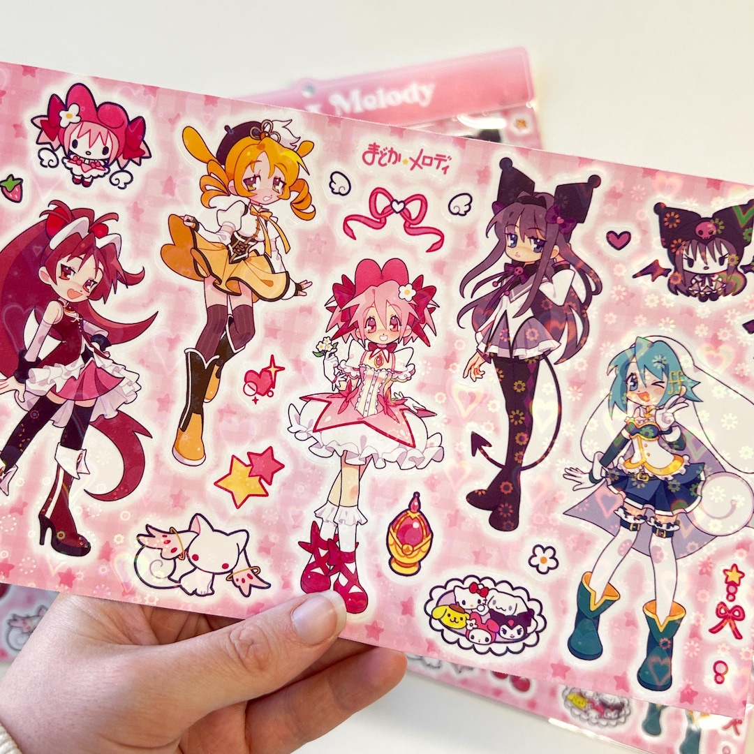 Madoka X Melody Holographic Vinyl Sticker Sheet 22 X 13.5 Cm - Etsy