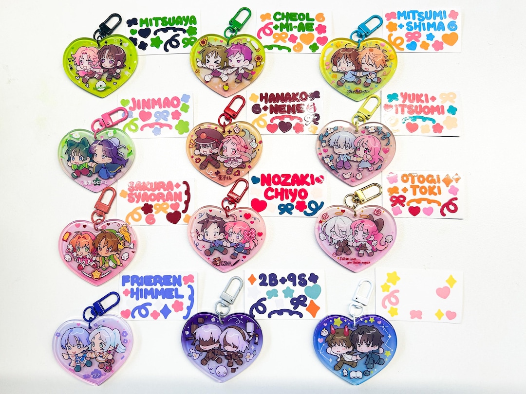 3D Acrylic Shojo / Anime / Manhwa Couple Keychains 2.5 In - Etsy