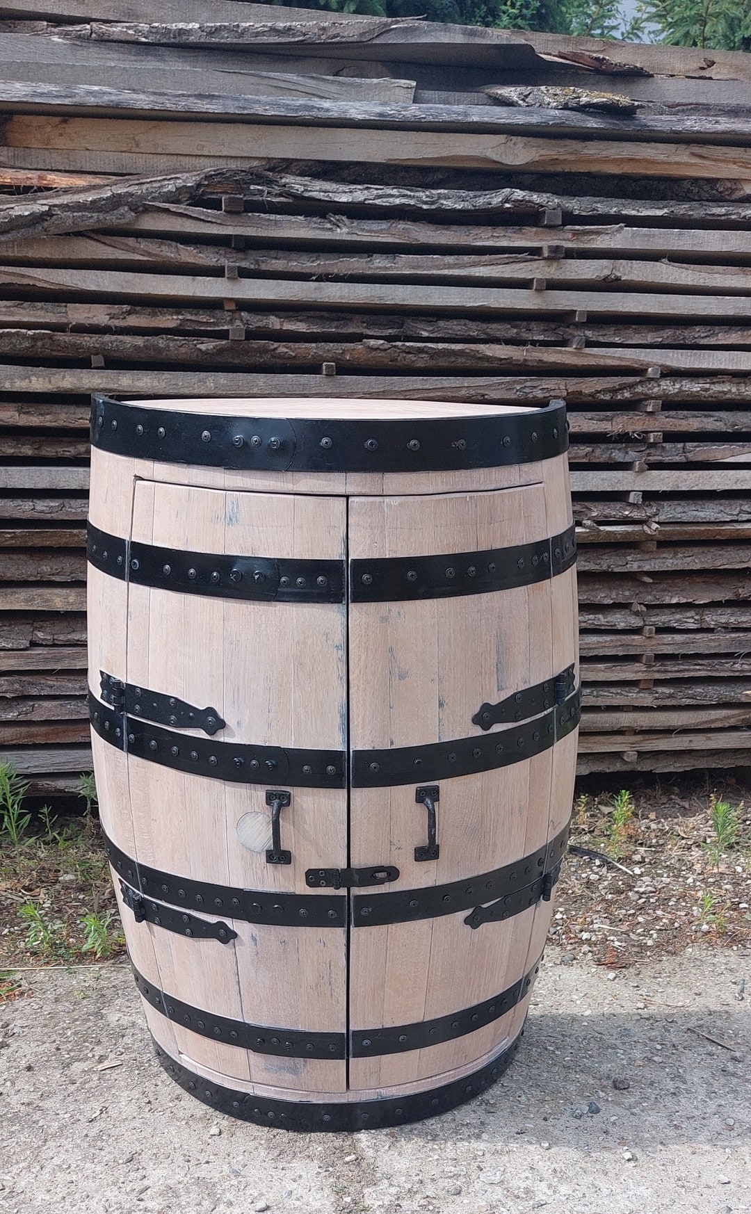 Whiskey Oak Barrel Bar Oak Barrel Drinks Cabinet Handmade From Whiskey ...