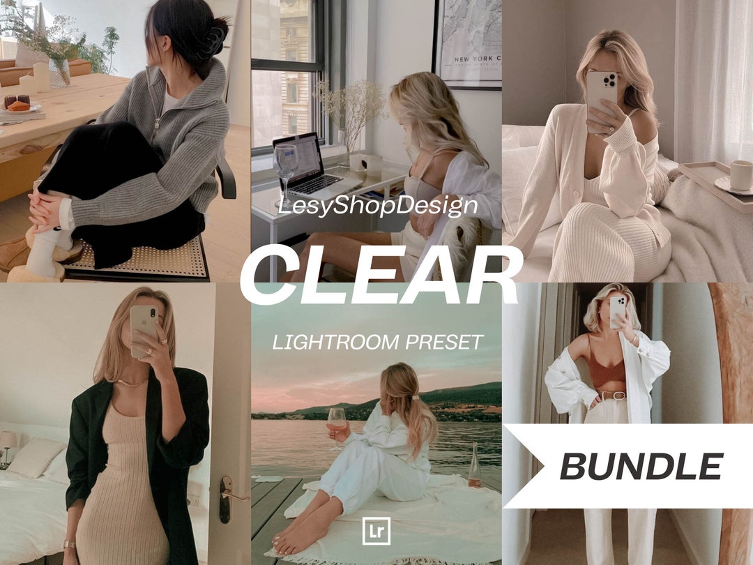 7 Clear Presets Bundle Lightroom, Light Filters, Natural Presets, Bright Presets, Mobile and ...