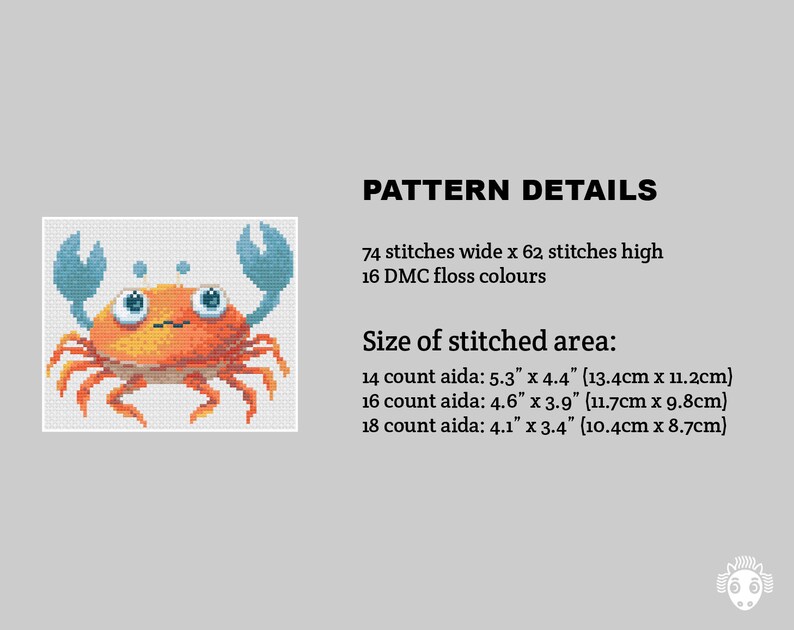 Adorable Baby Crab Cross Stitch PDF Pattern, Cute Watercolor Design ...