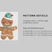 Christmas Gingerbread Man Cross Stitch PDF Pattern Cute Festive Winter ...
