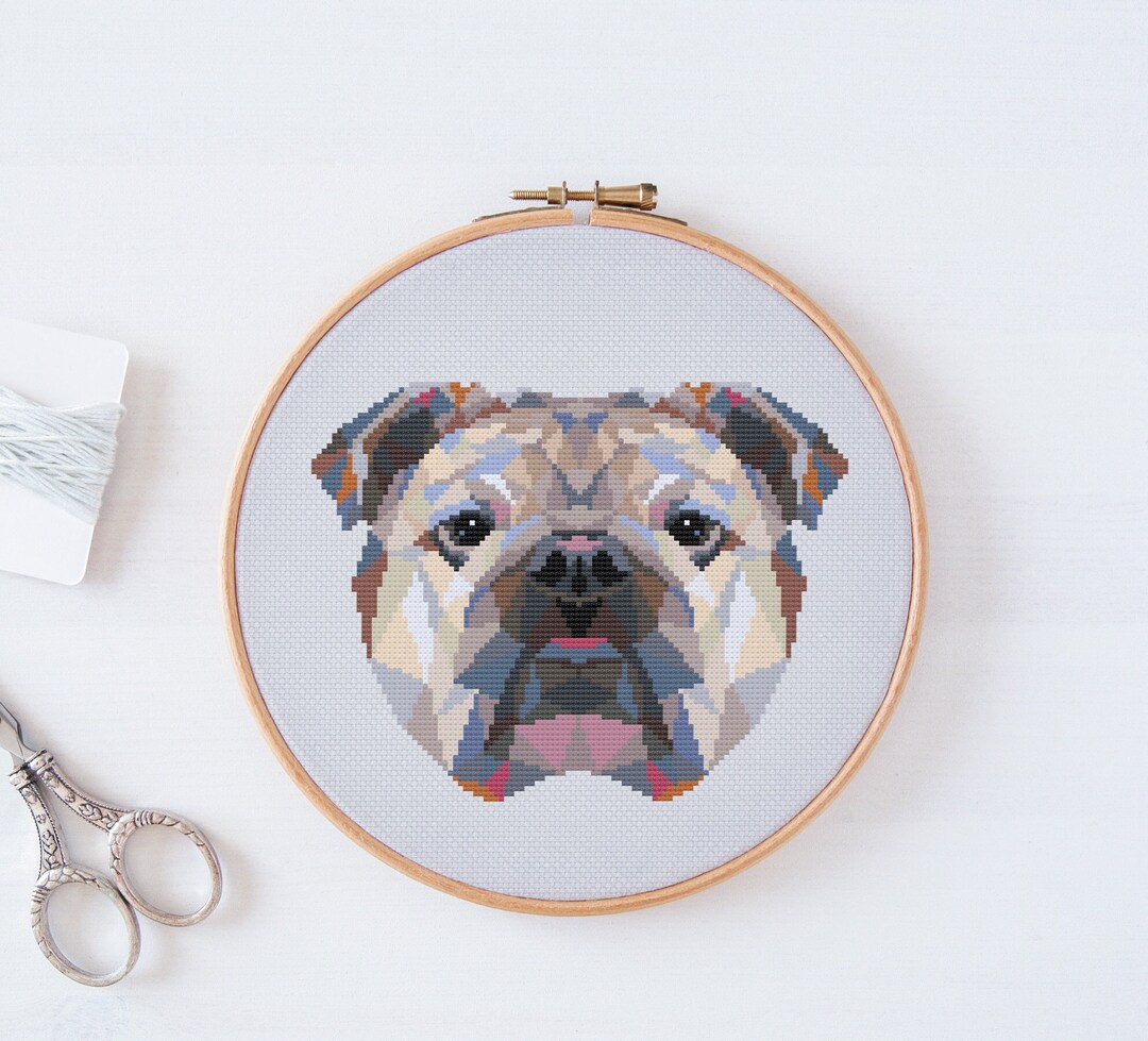 English Bulldog Cross Stitch Pattern, Counted PDF File to Download ...