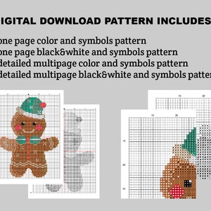 Christmas Gingerbread Man Cross Stitch PDF Pattern - Cute Festive ...
