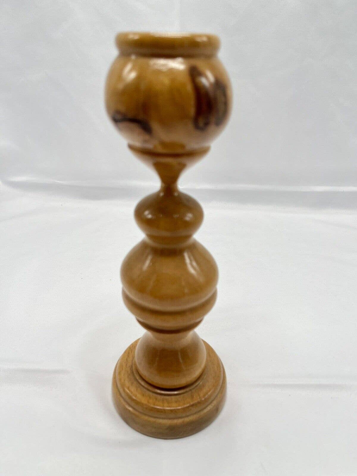 Vintage Wooden Candlestick Candle Holder Hand Turned Mid-century MCM 8 ...