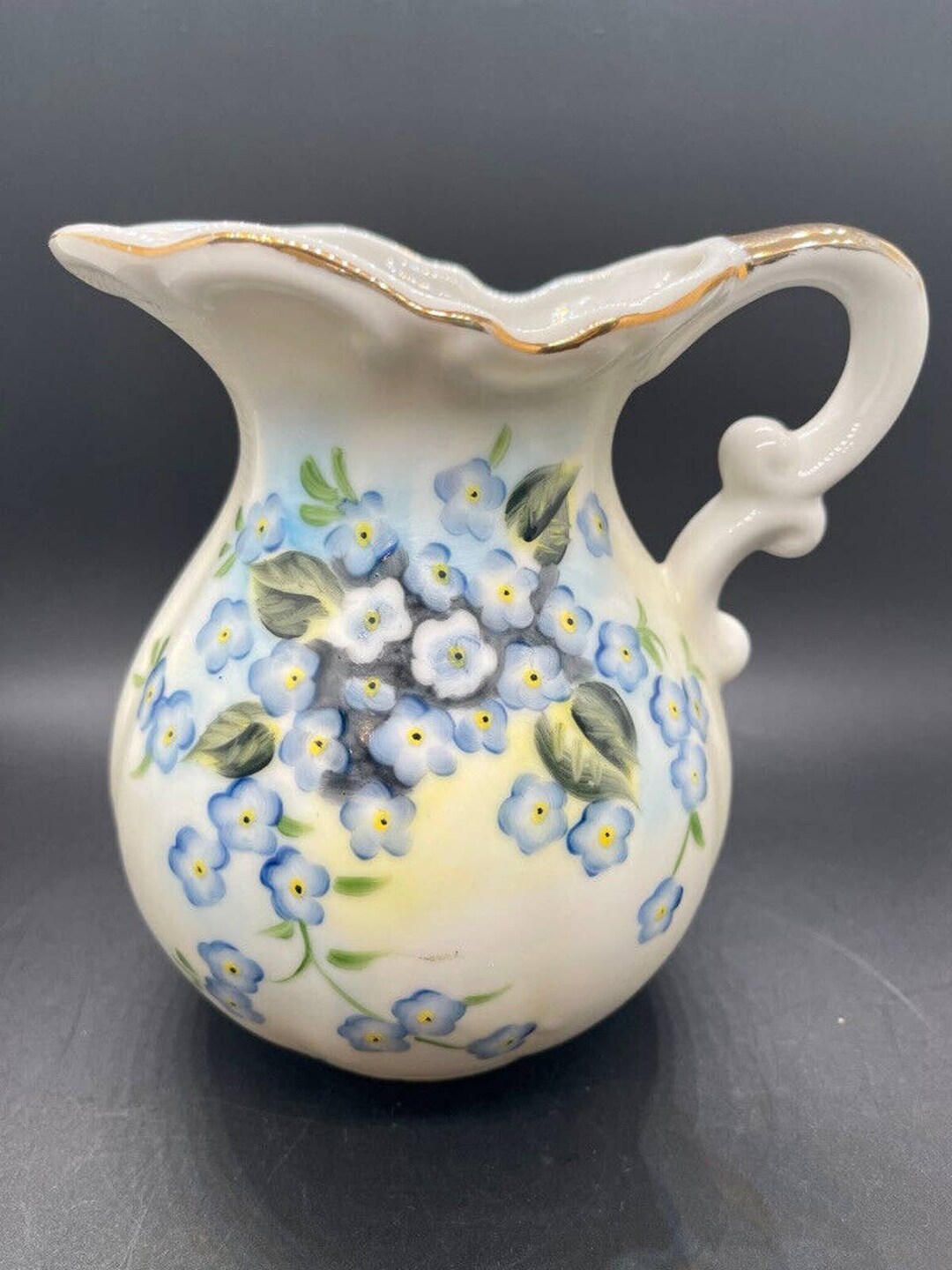 Vintage Lefton China Hand Painted "forget-me-not" Pitcher - Etsy