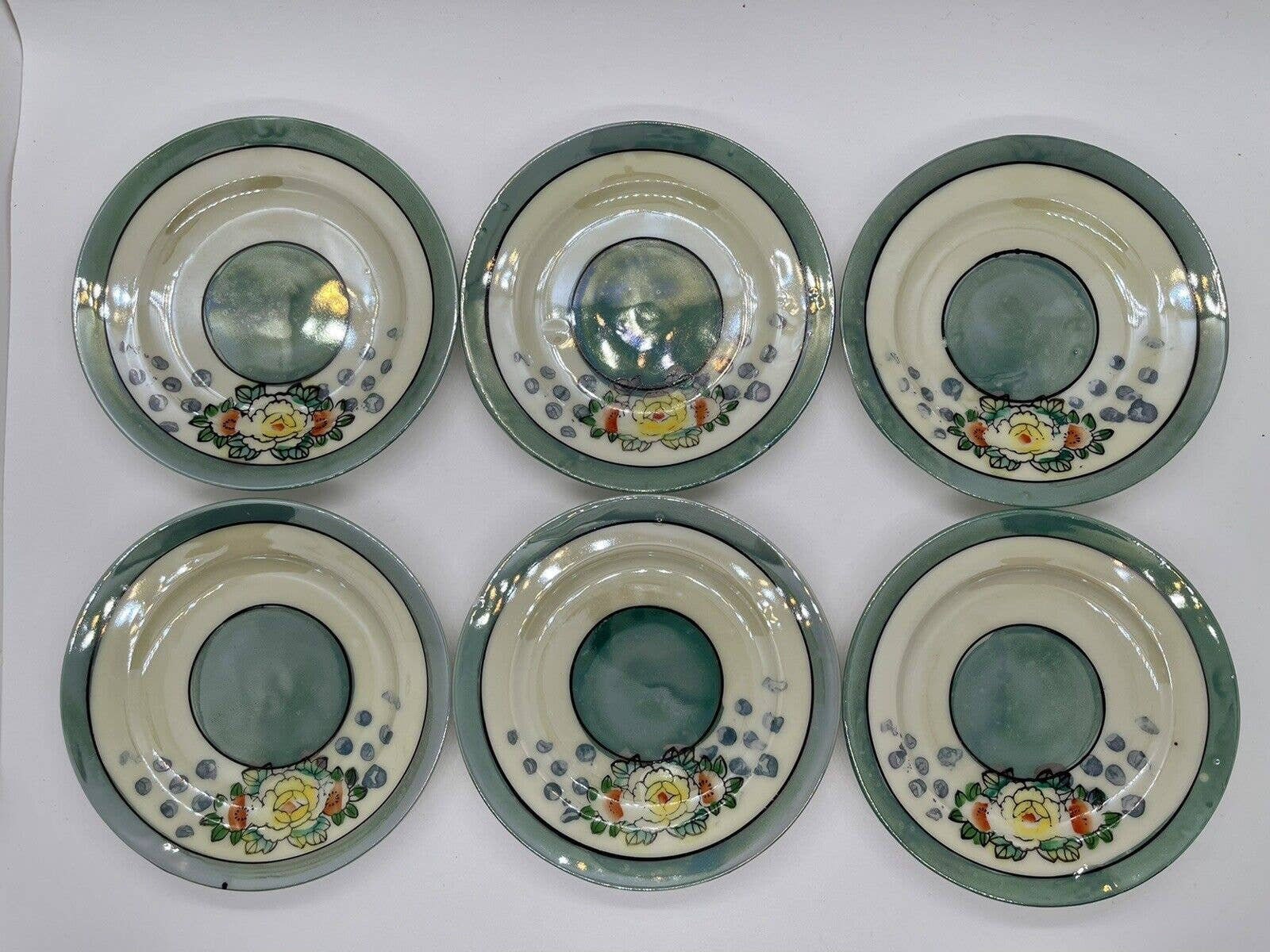 Vintage Japanese Lusterware Floral Set of 6 Saucers/butter Dishes - Etsy
