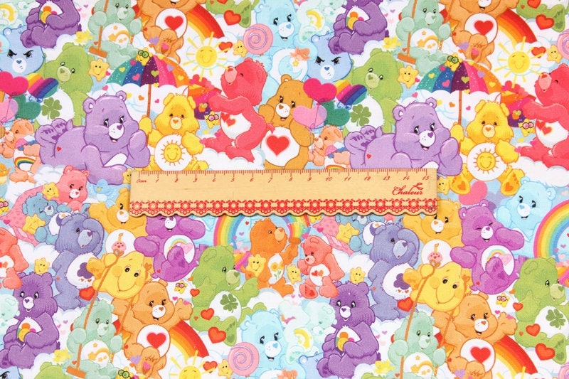 Care Bears Fabric Multi-colored Bear Fabric Cotton Fabric - Etsy UK