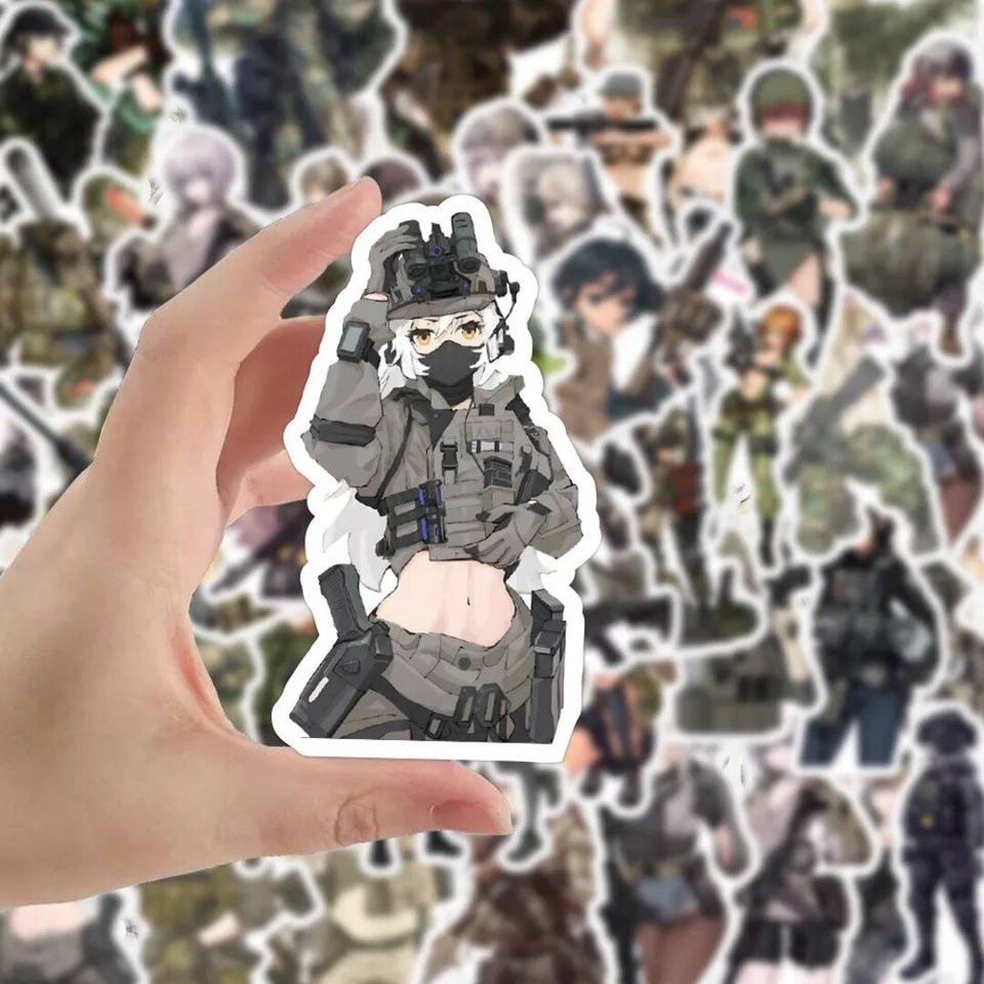 Anime Military Girl Sticker - Army Girl Stickers - Anime Soldier ...