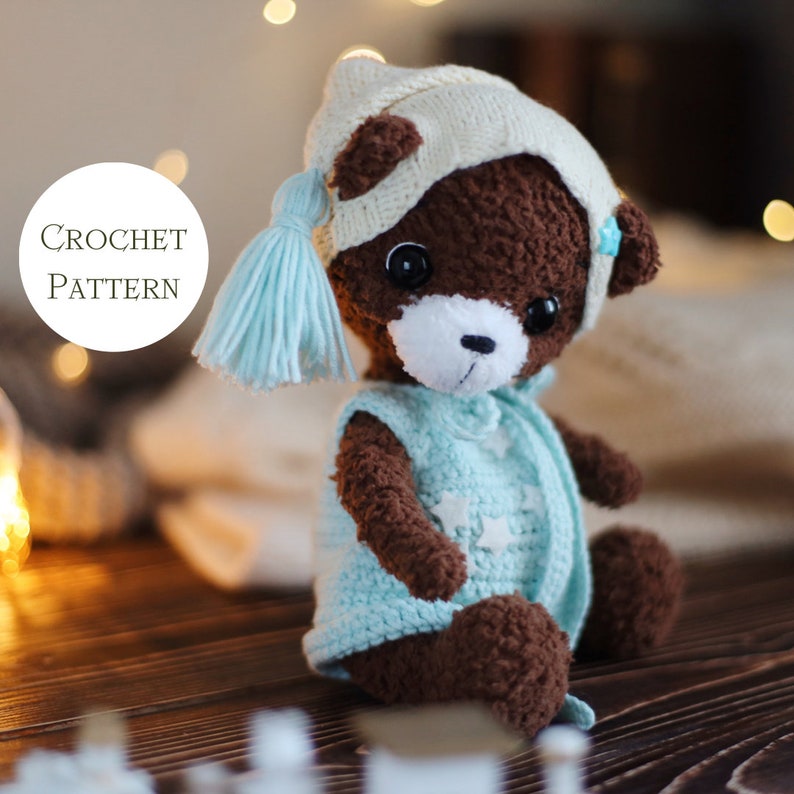 Bear Crochet Pattern. Amigurumi Teddy Bear in Clothes - Etsy