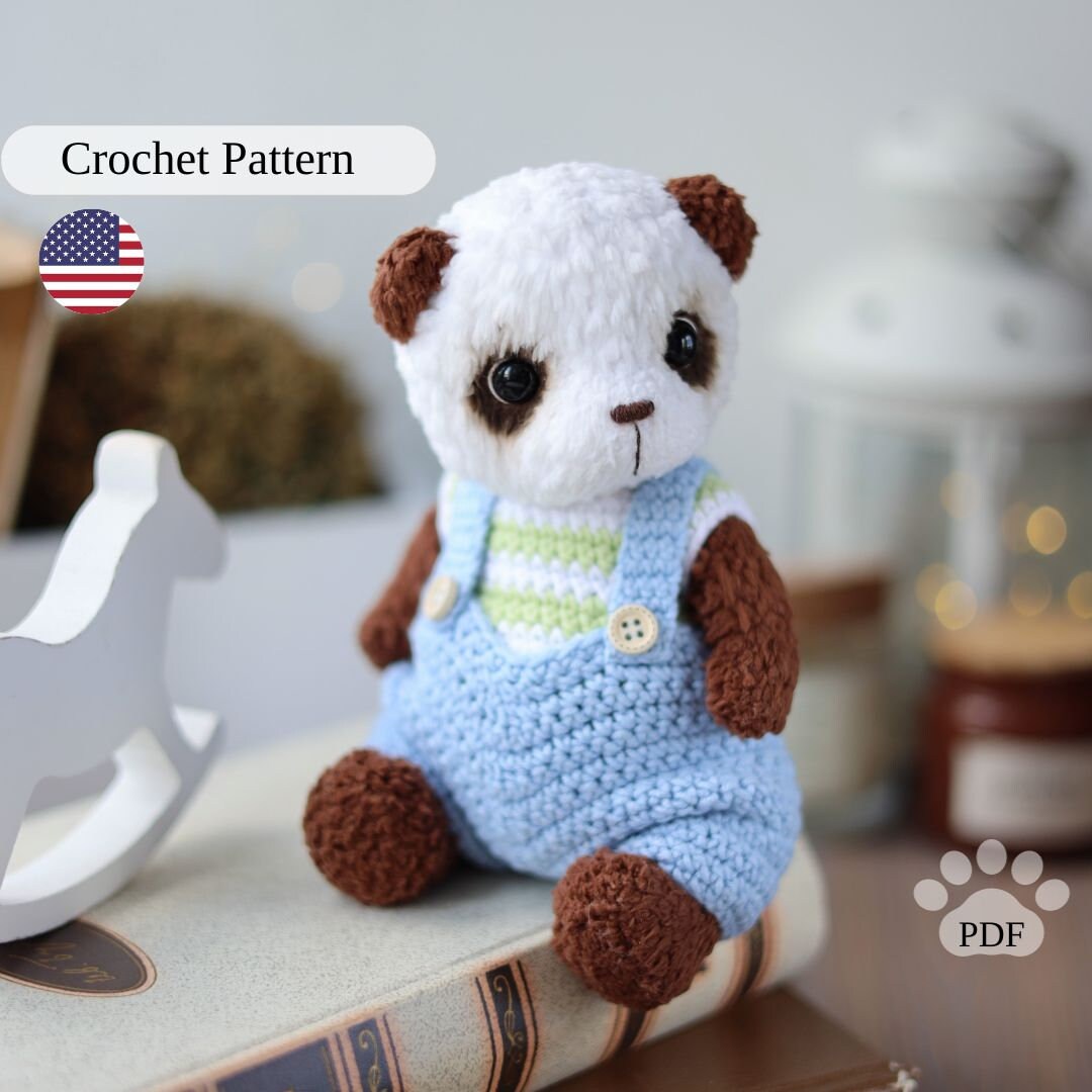 Panda Crochet Pattern. Amigurumi Panda Pattern. Cute Bear Amigurumi ...