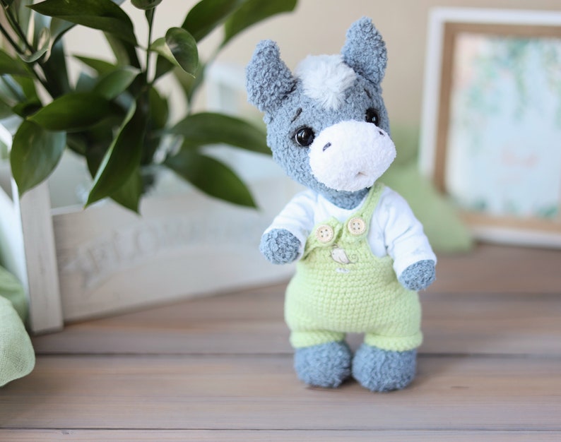 Donkey Crochet Pattern. Amigurumi Plush Donkey in Clothes - Etsy