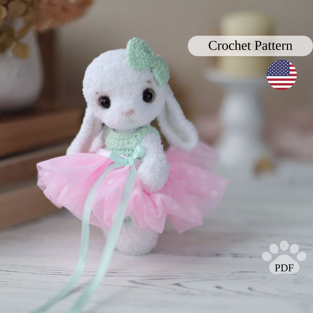 Amigurumi Bunny Crochet Pattern, Plush Rabbit in Clothes (PDF), DIY ...