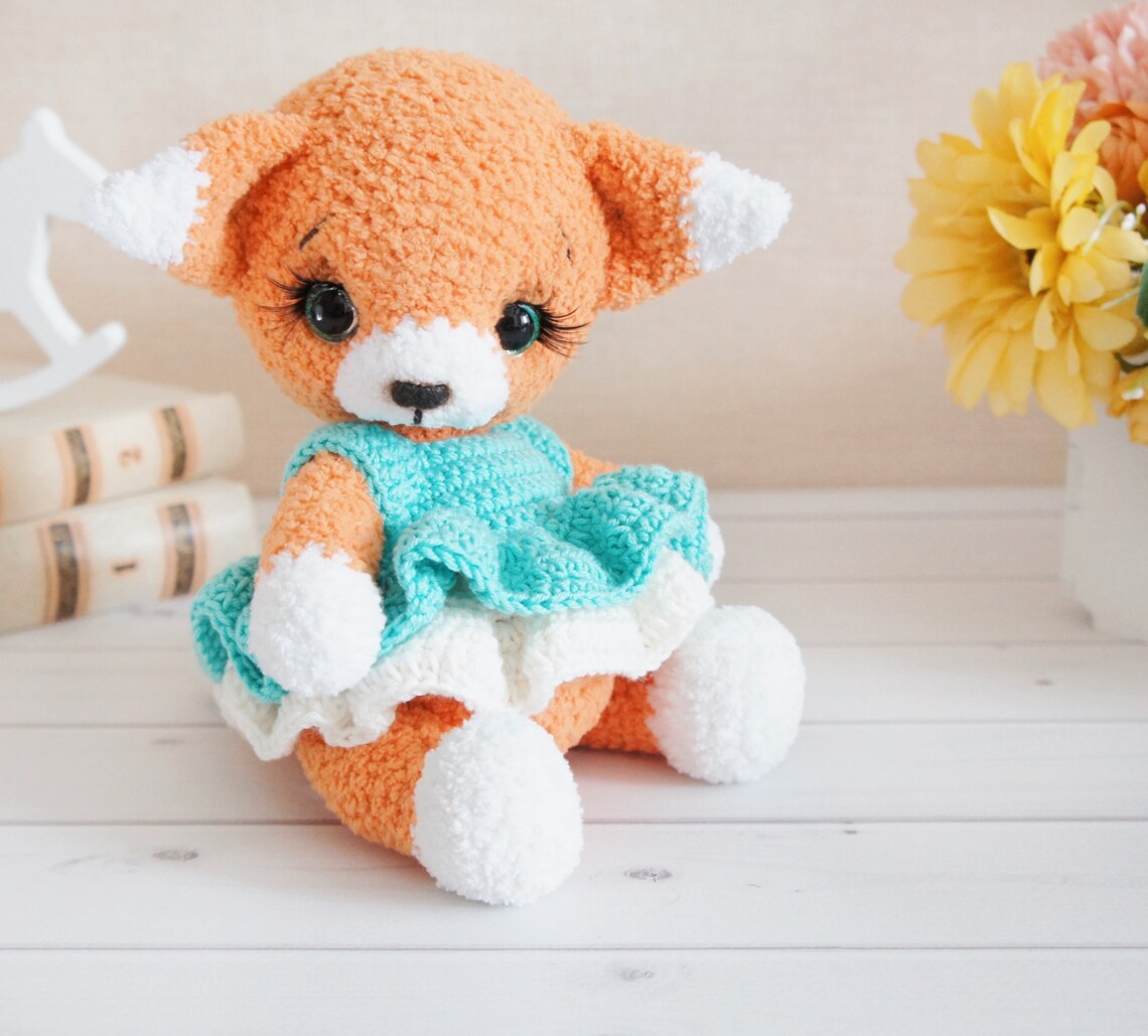 Cute Fox Crochet Pattern. Amigurumi Plush Fox in a Dress. - Etsy
