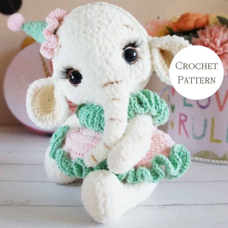 Elephant Crochet Pattern. Amigurumi Plush Elephant Tutorial - Etsy