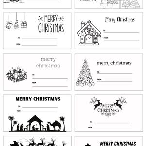Christmas Printable Color Gift Tags - Etsy