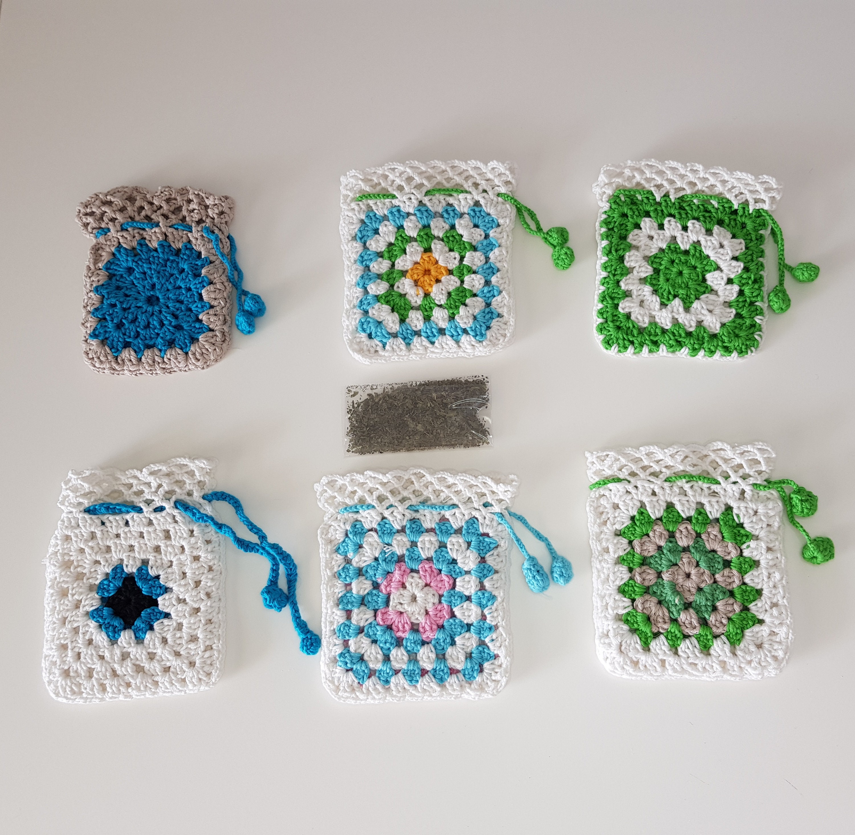 6 Lavender Sachets Crochet Granny Square Lavender Sachets - Etsy