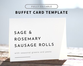 Minimalist Buffet Card Template - Etsy