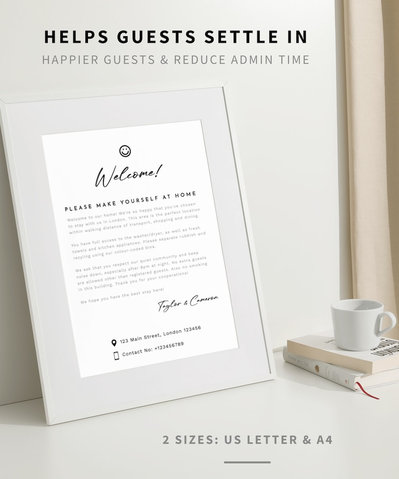 Airbnb Welcome Note Template Welcome to Our Home Wedding - Etsy