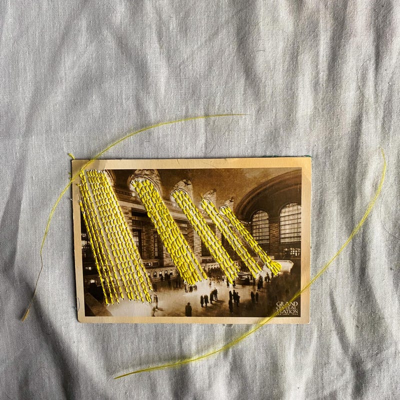 Embroidered Postcard - Etsy