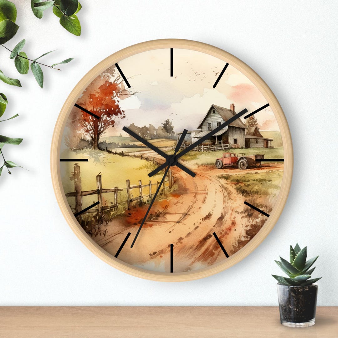Vintage Inspired Homestead Wall Clock, Country Farmhouse Chic Clock ...