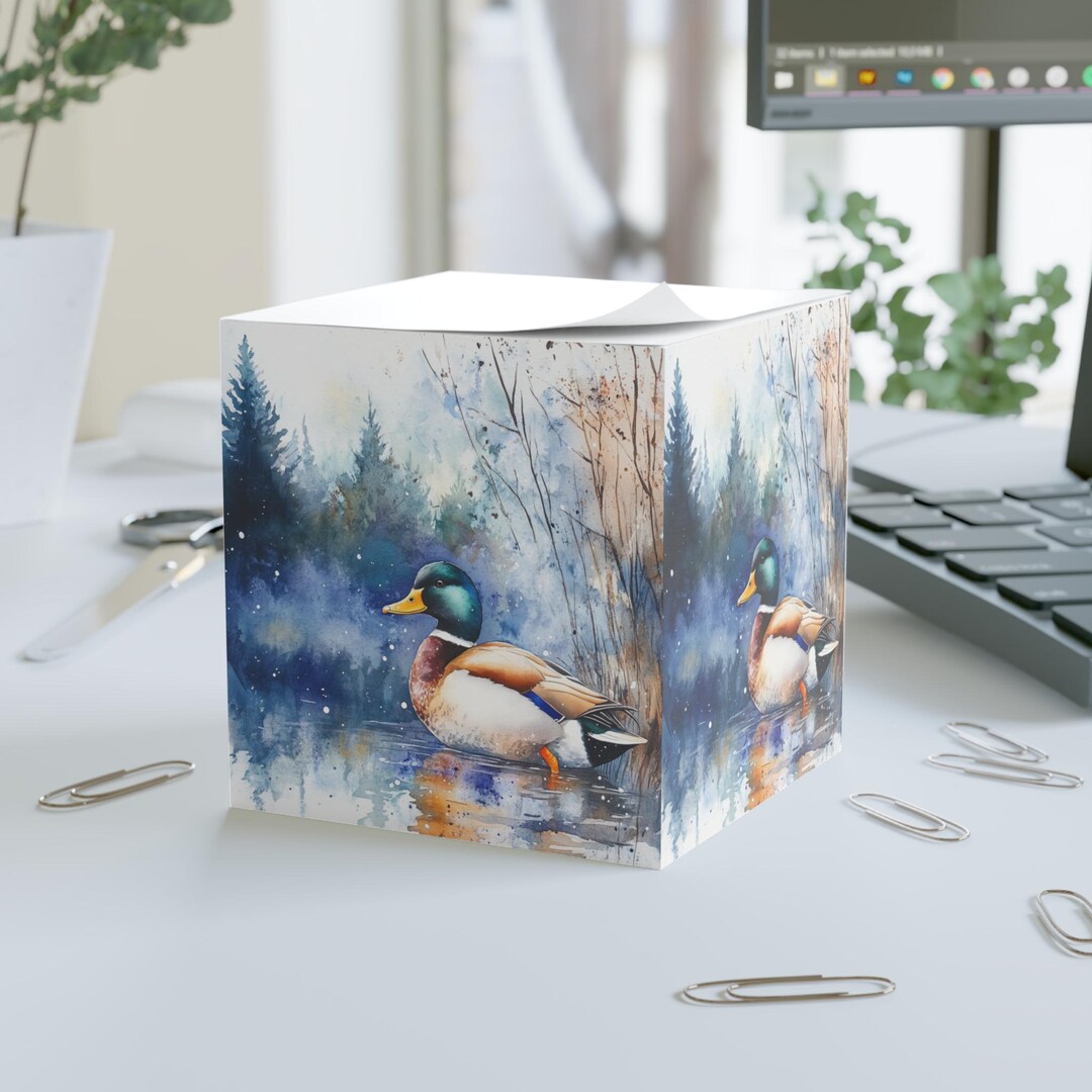 Note Cube, Duck Note Pad, Desk Organization, Cute Stationery, Paper ...