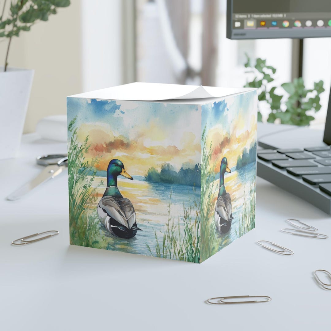 Note Cube, Duck Note Pad, Desk Organization, Cute Stationery, Paper ...
