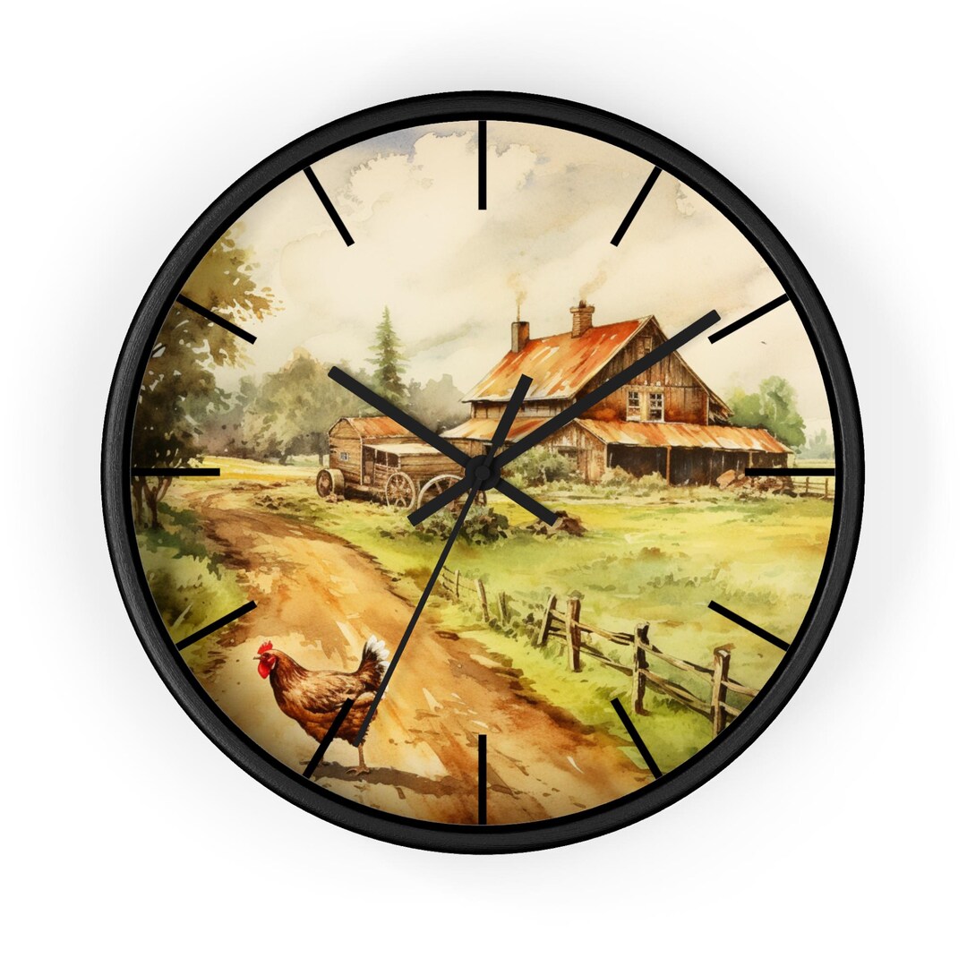 Vintage Inspired Homestead Wall Clock, Country Farmhouse Chic Clock ...
