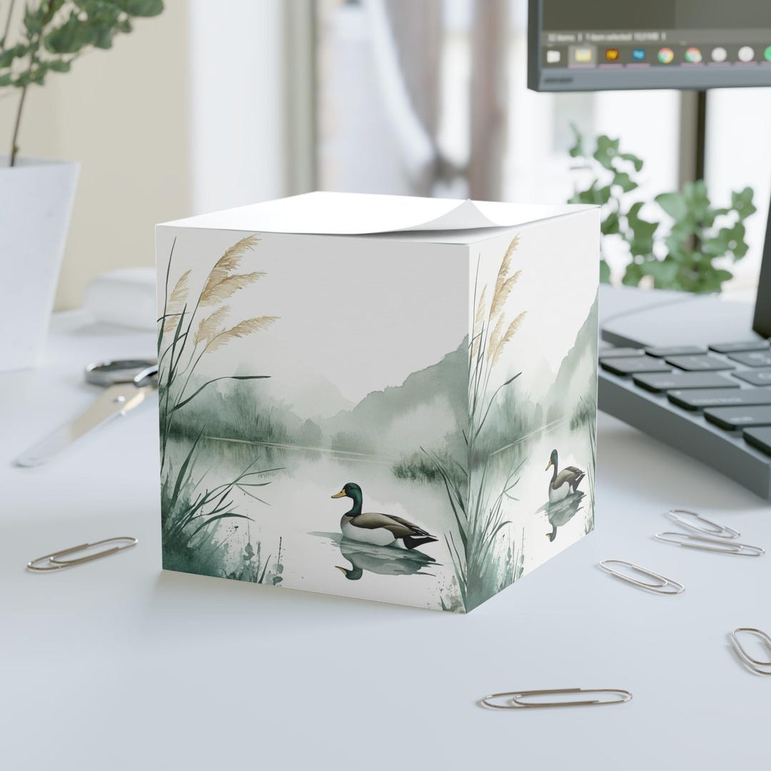Note Cube, Duck Note Pad, Desk Organization, Cute Stationery, Paper ...