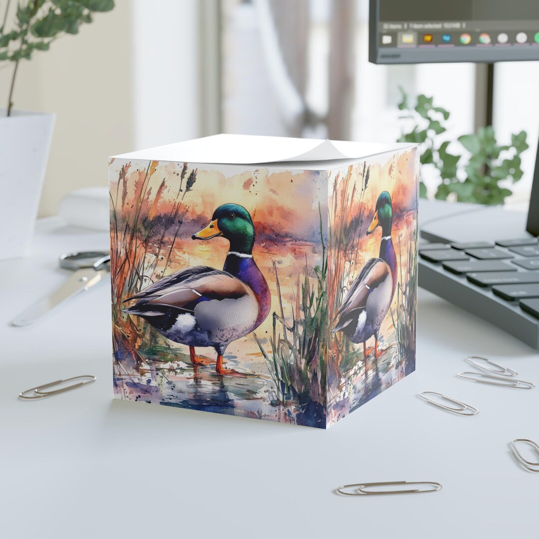 Note Cube, Duck Note Pad, Desk Organization, Cute Stationery, Paper ...