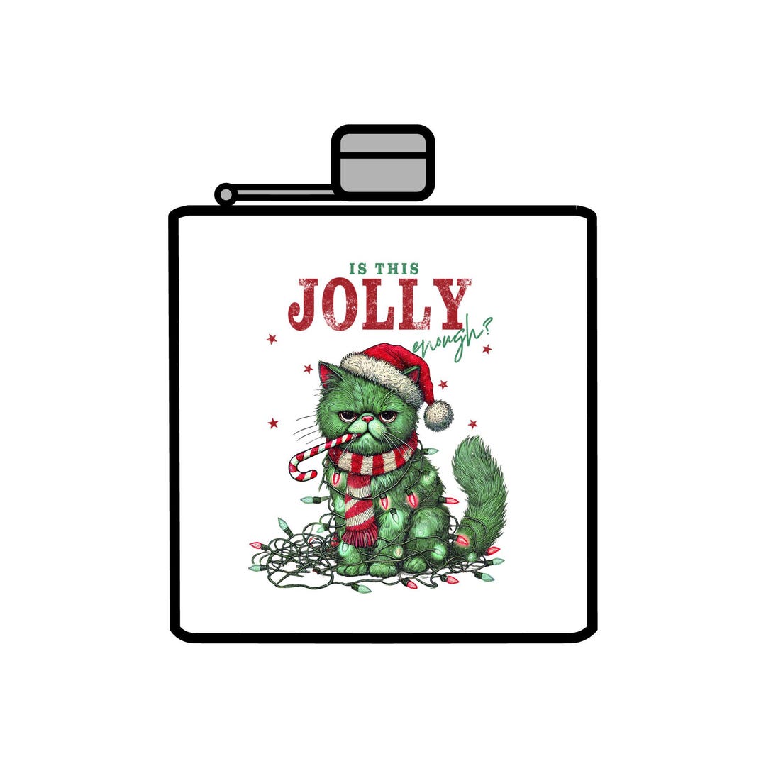 Flask, is This Jolly Enough Stainless Steel 6oz, Christmas Gift ...