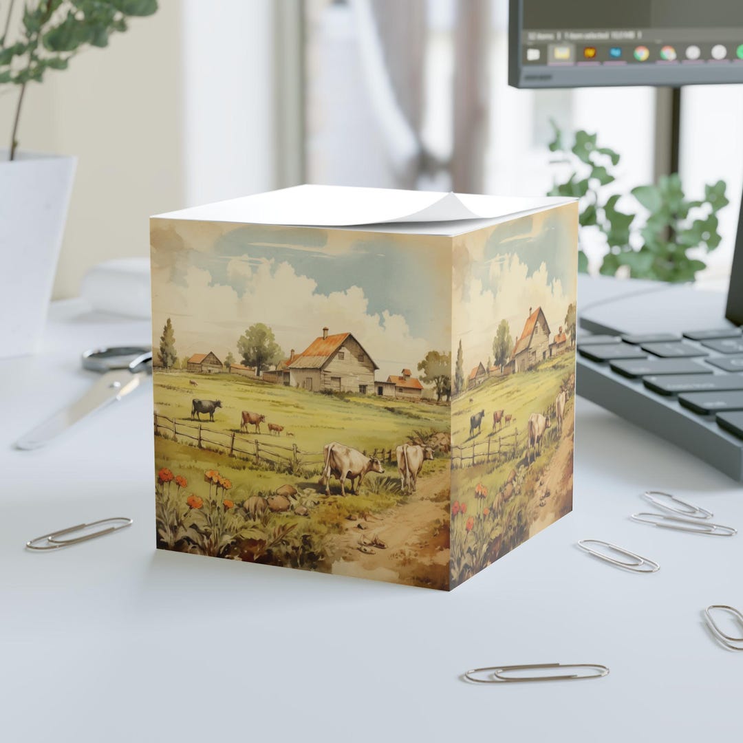 Cute Cows Note Cube With 700 Sticky Sheets With Barn Scene - Etsy