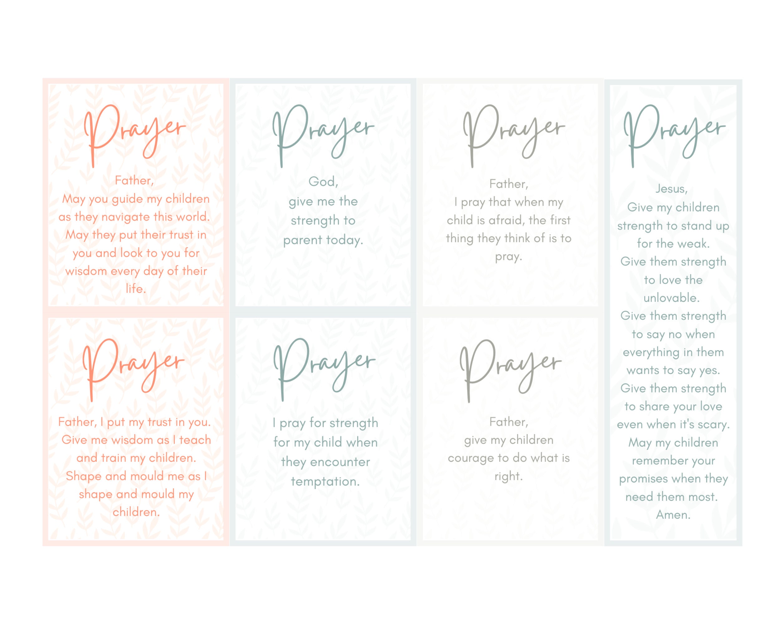 Prayer Prompt Cards, Prayer Prompts for Kids, Sunday School Prayers ...