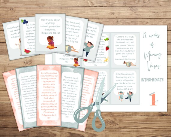 Memory Verse Cards Printable Kids Scripture Cards Bible - Etsy