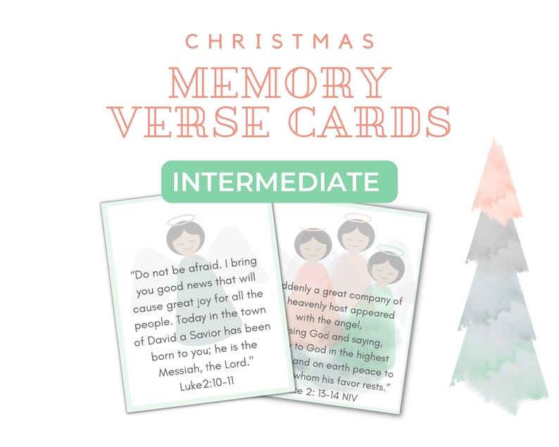 Christmas Memory Verse Cards Printable, Christmas Scriptures for Kids ...
