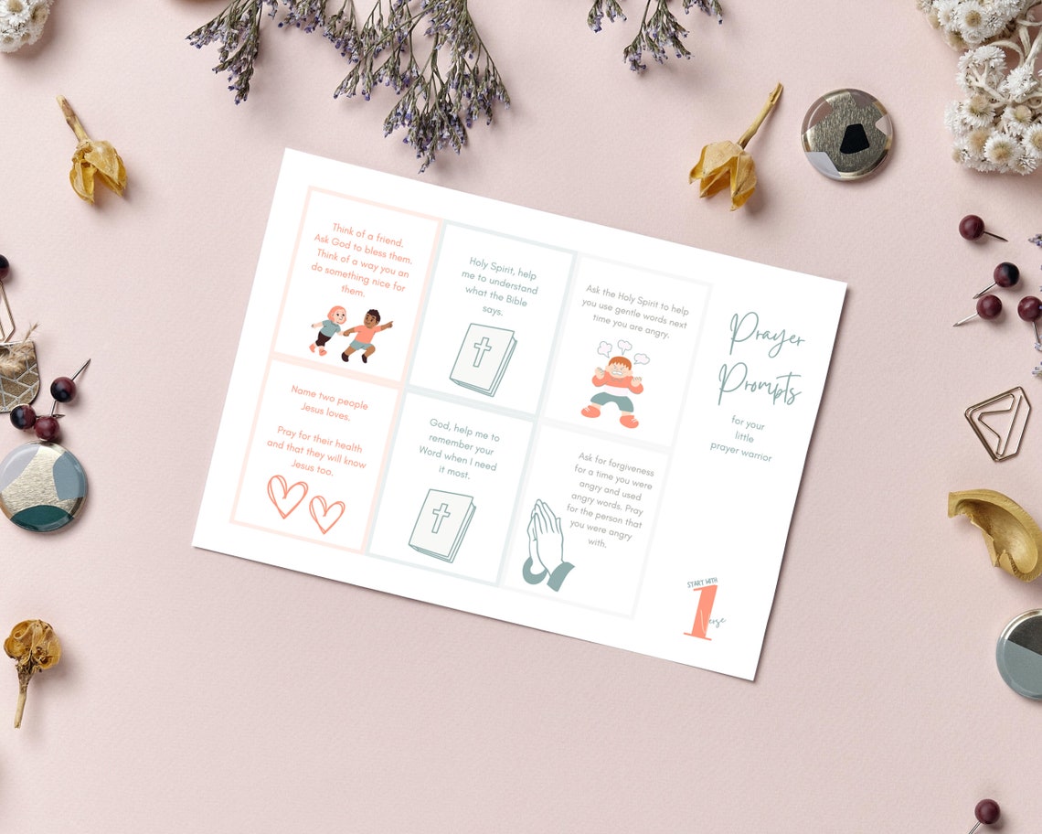 Prayer Prompt Cards, Prayer Prompts for Kids, Sunday School Prayers ...