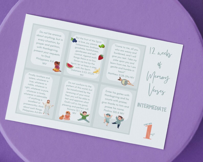 Memory Verse Cards Printable, Kids Scripture Cards, Bible Verse Notes ...