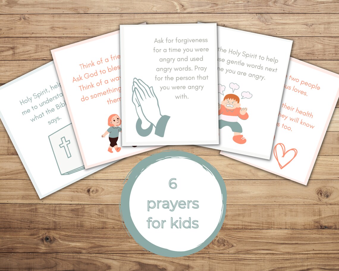 Prayer Prompt Cards, Prayer Prompts for Kids, Sunday School Prayers ...