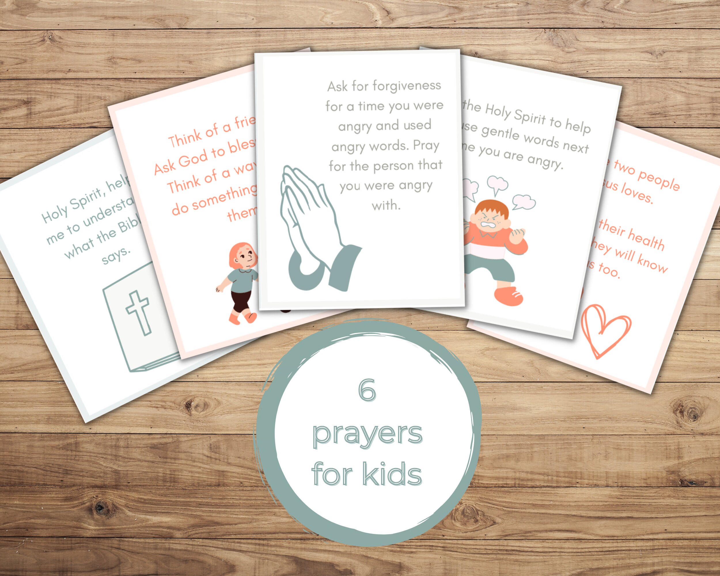 Prayer Prompt Cards, Prayer Prompts for Kids, Sunday School Prayers ...