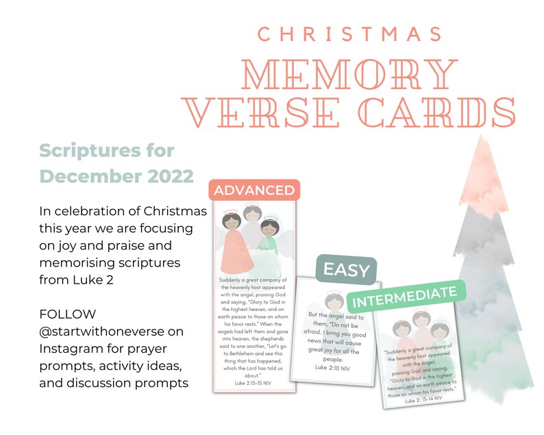 Christmas Memory Verse Cards Printable, Christmas Scriptures for Kids ...