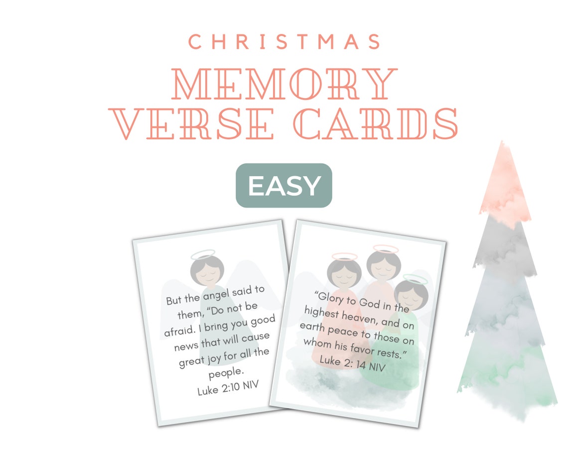 Christmas Memory Verse Cards Printable, Christmas Scriptures for Kids ...