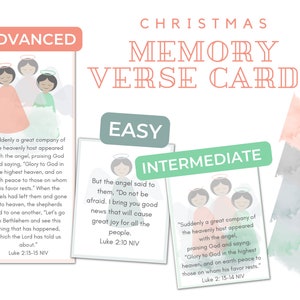 Christmas Memory Verse Cards Printable, Christmas Scriptures for Kids ...