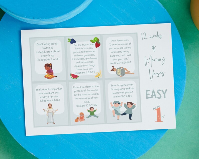 Memory Verse Cards Printable, Kids Scripture Cards, Bible Verse Notes ...
